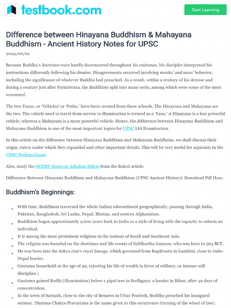 Hinayana and Mahayana | PDF