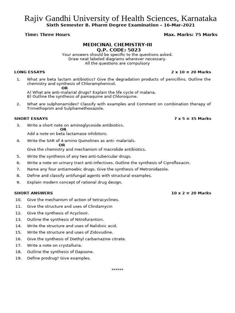 Synthesis of Pamaquine in Medicinal Chemistry | PDF | Science & Mathematics