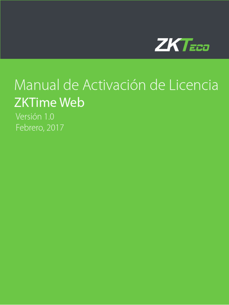 Manual de Activaci N de Licencia ZKTime Web V1.0 2017.4 Spanish | PDF ...
