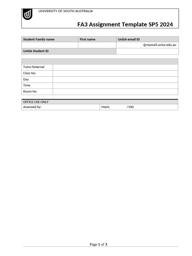 FA Assignment Template SP5 2024 | PDF