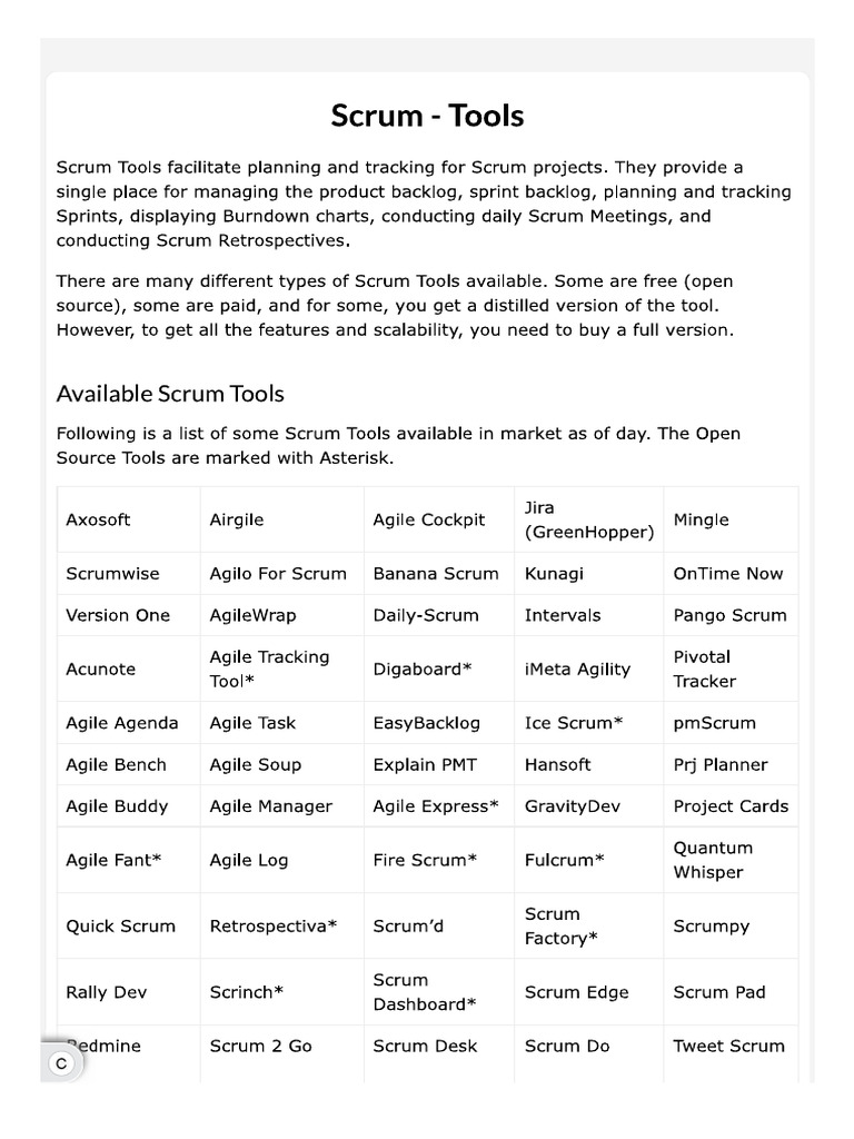 Scrum Tools | PDF