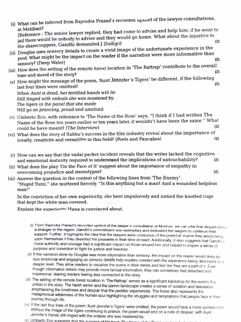 2 Marks Question For XII | PDF | Empathy