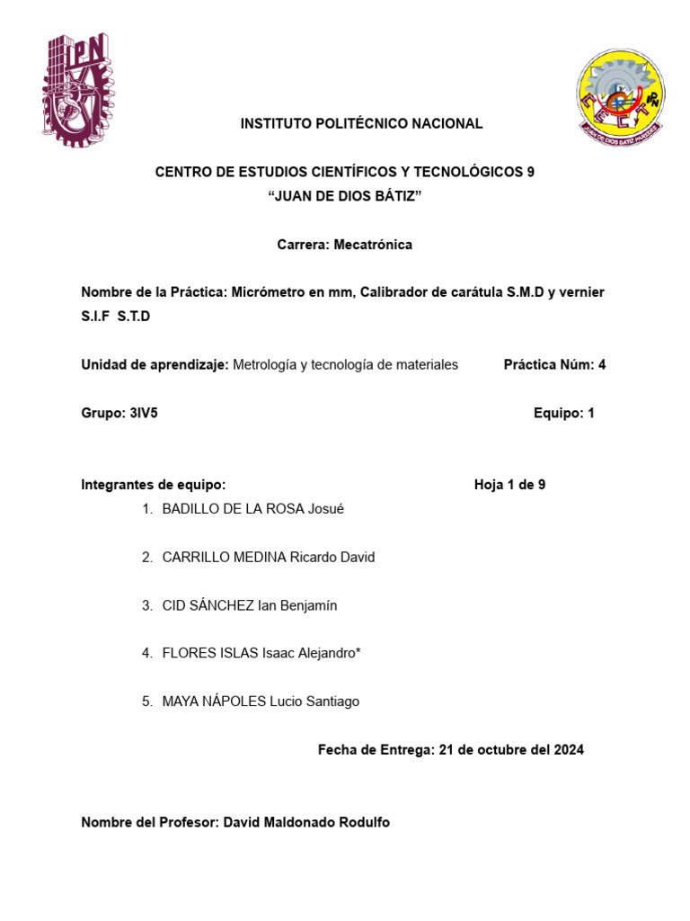 Práctica 4-1 | PDF | Medición | Longitud