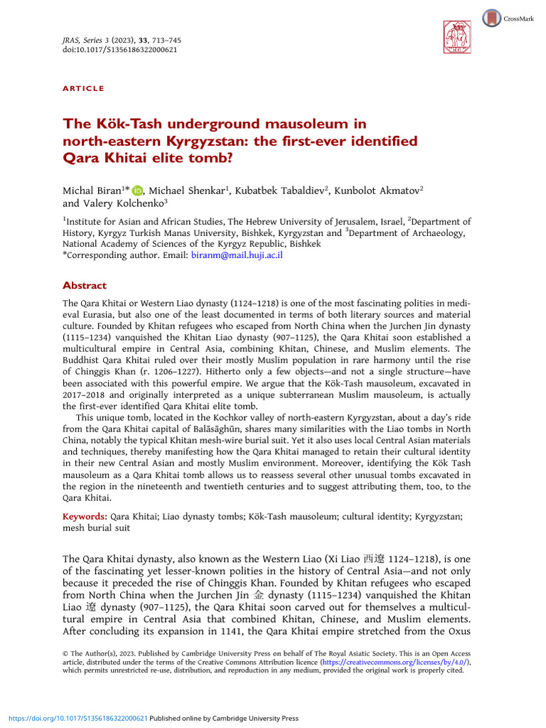 The Kok Tash Underground Mausoleum in No | PDF | History