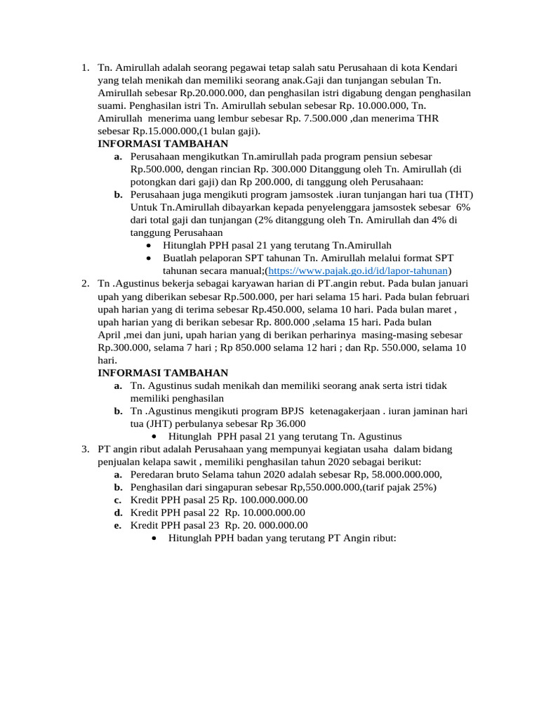 Soal Perpajakan UTS | PDF
