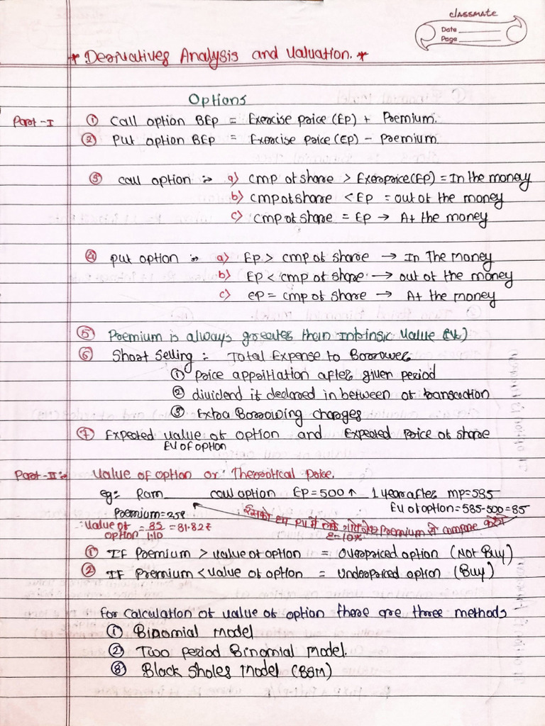 Derivatives Notes AJ | PDF