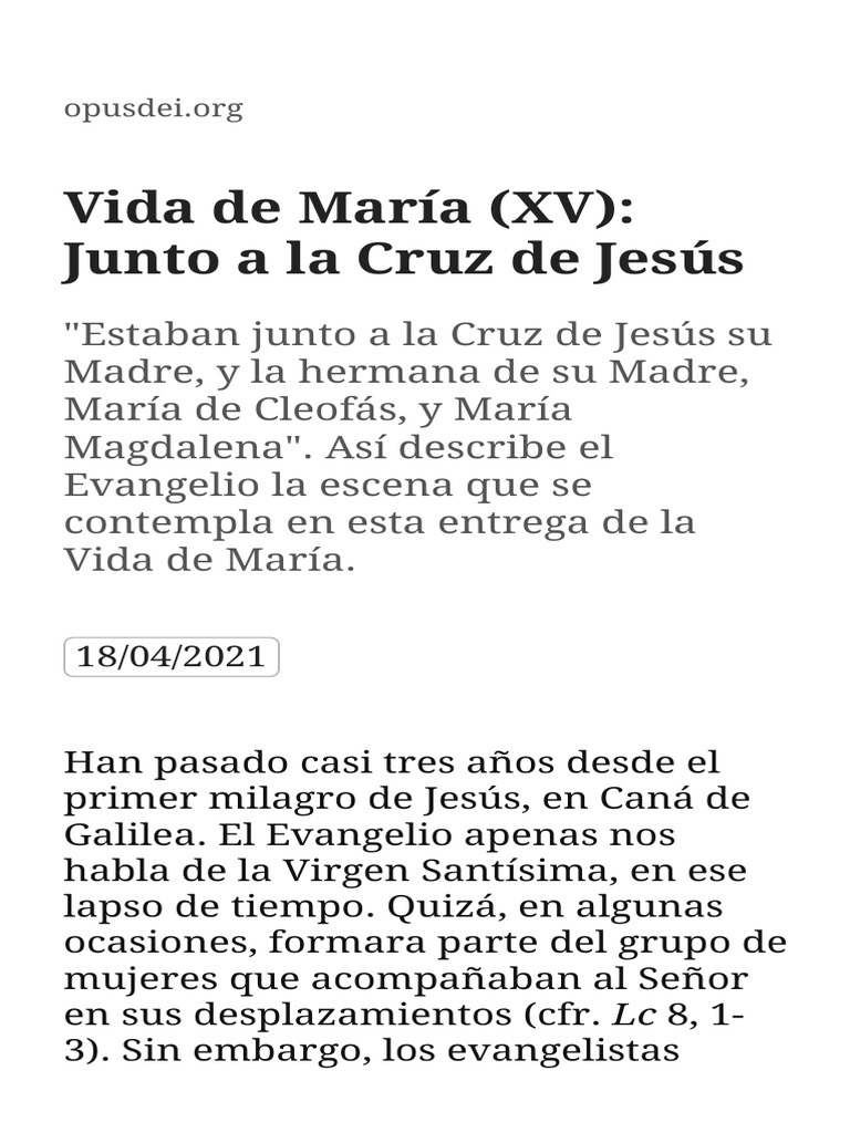 Vida de Maria XV Junto A La Cruz de Jesus | PDF | María, madre de Jesús ...