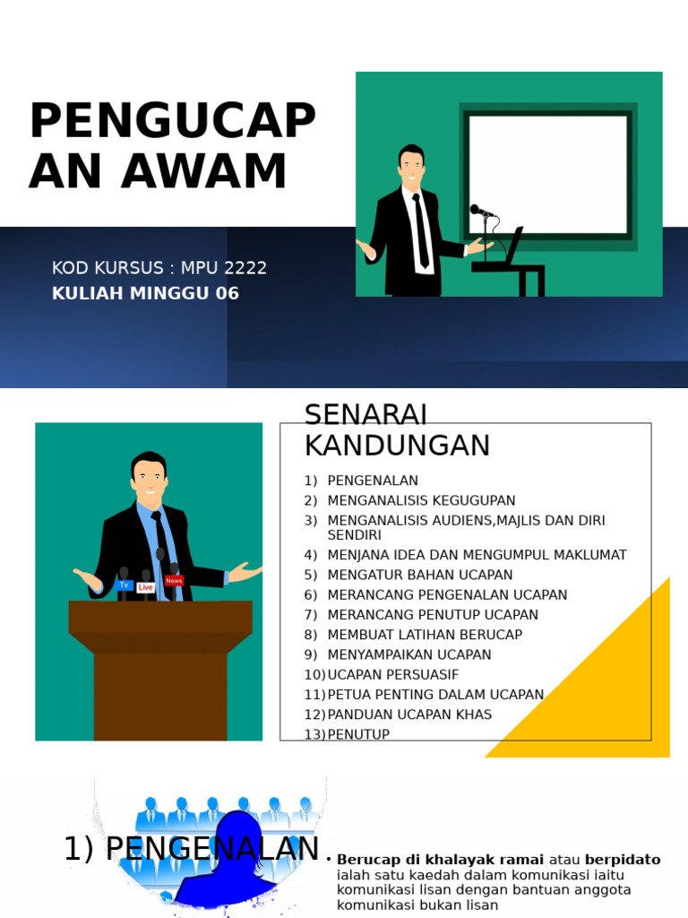 Minggu 6 - Pengucapan Awam | PDF
