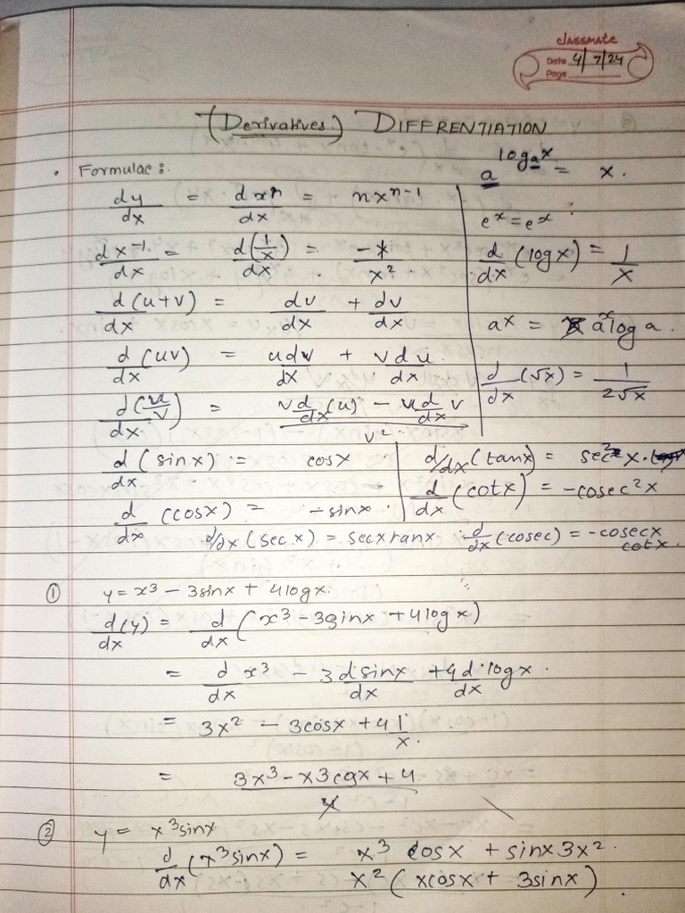 Differentiation Notes CLG | PDF