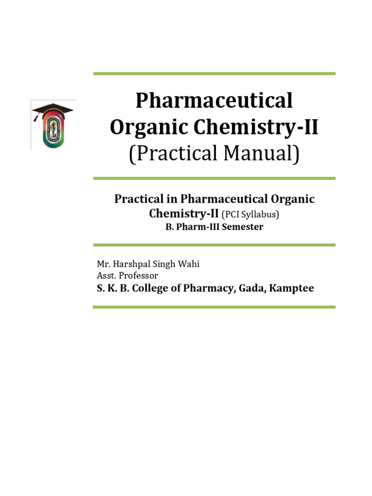 Pharmaceutical Chemistry Practicals SEM-III | PDF | Triglyceride | Distillation