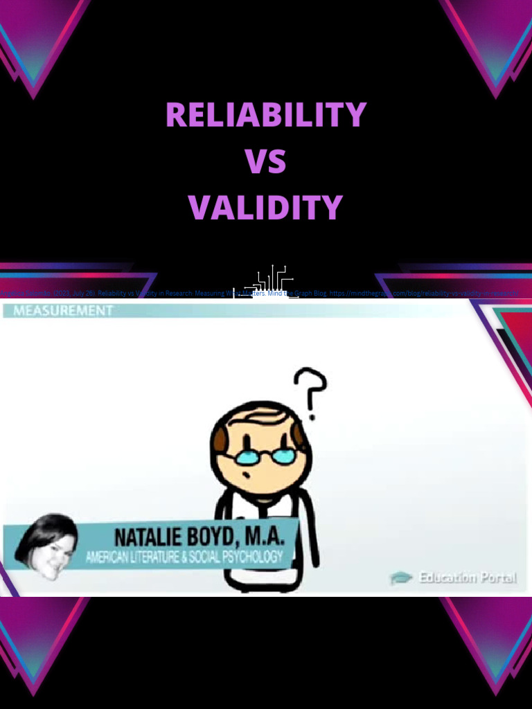 Reliability VS Validity | PDF | Validity (Statistics) | Cronbach's Alpha