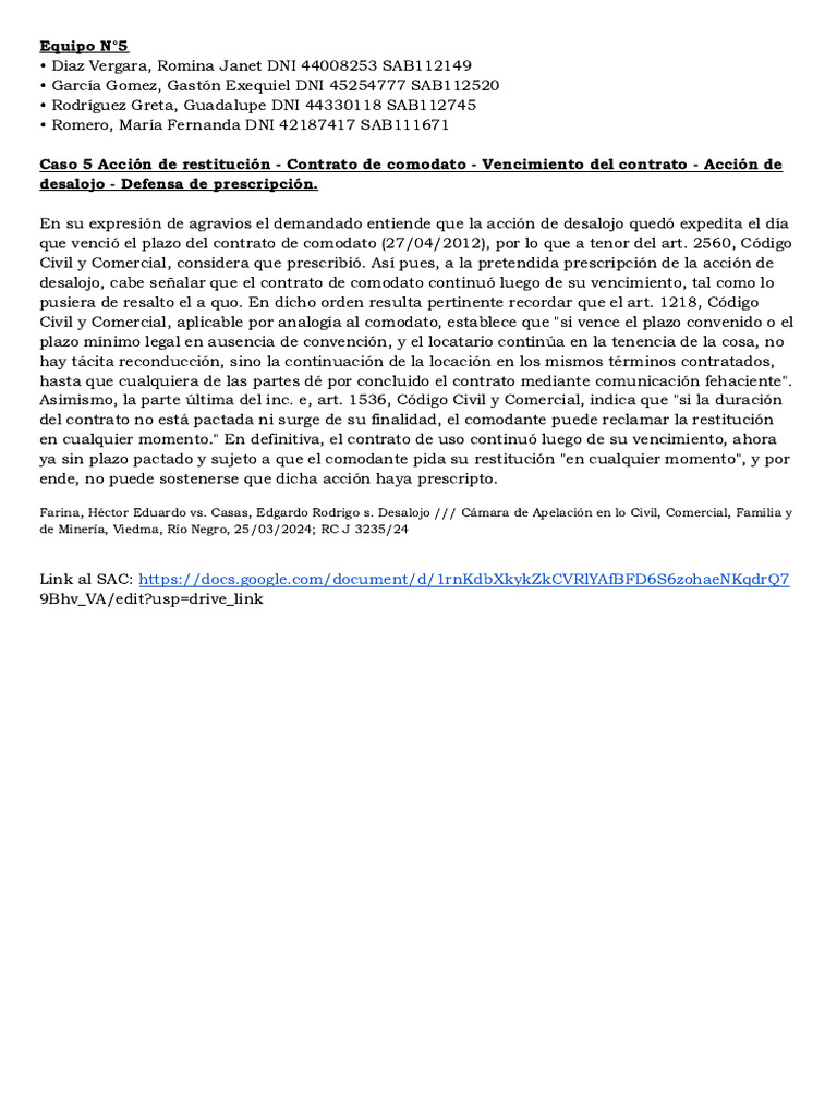 Caso del equipo N°5 | PDF