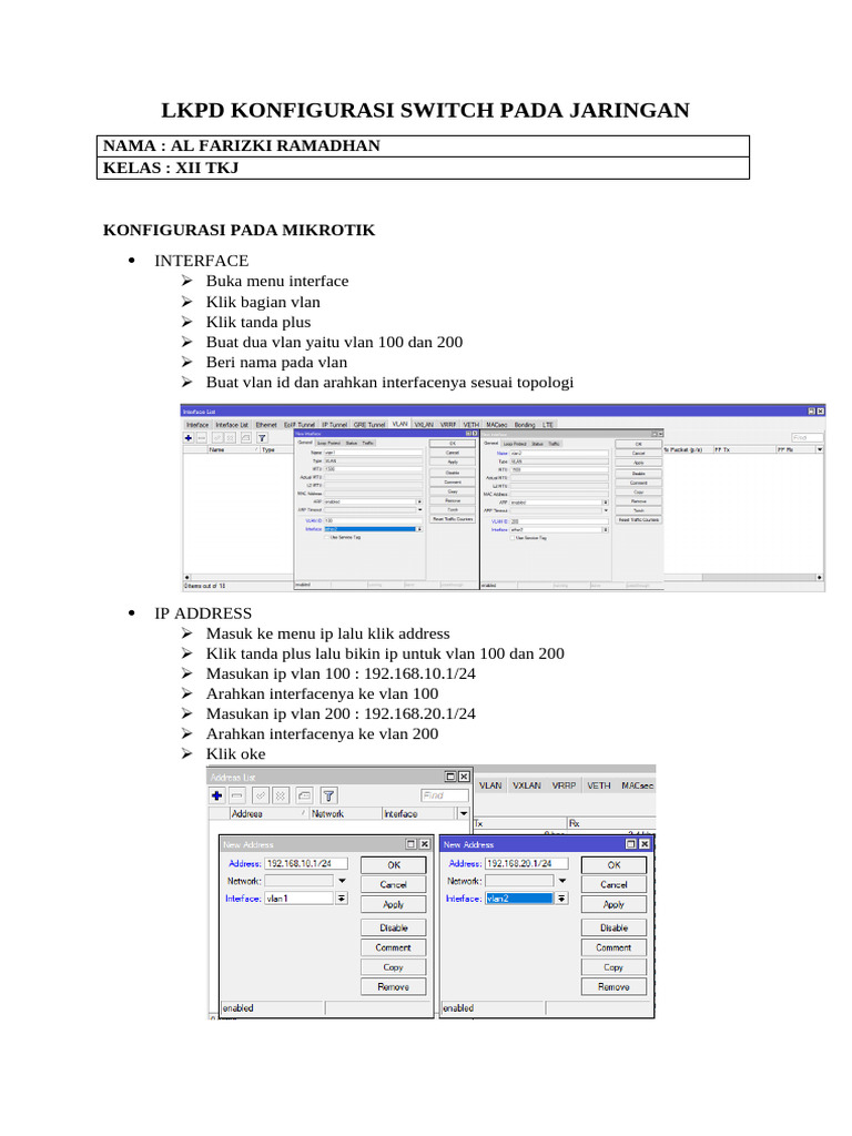 LKPD Konfigurasi Switch Pada Jaringan | PDF | Komputer