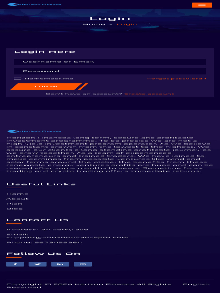 Horizon Finance Login | PDF