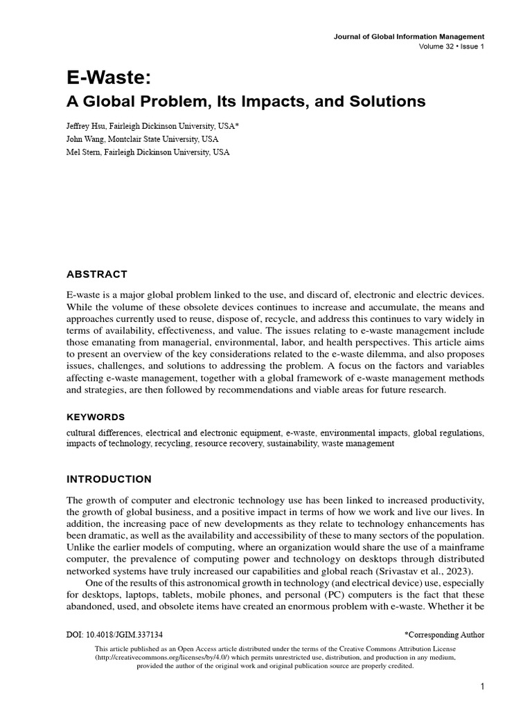 E-Waste | PDF | Electronic Waste | Recycling