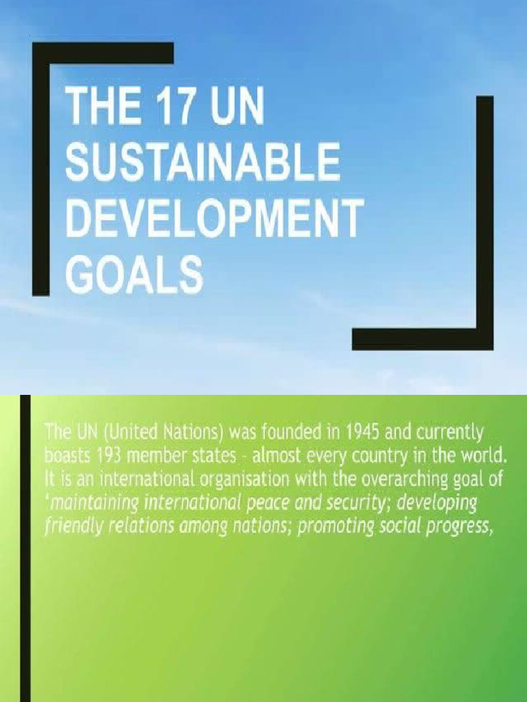 UN Sustainable Dev Goals | PDF