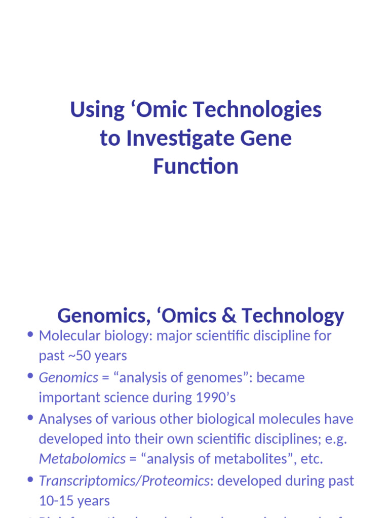 1.1 - Introduction To Omics | PDF | Transcriptome | Omics