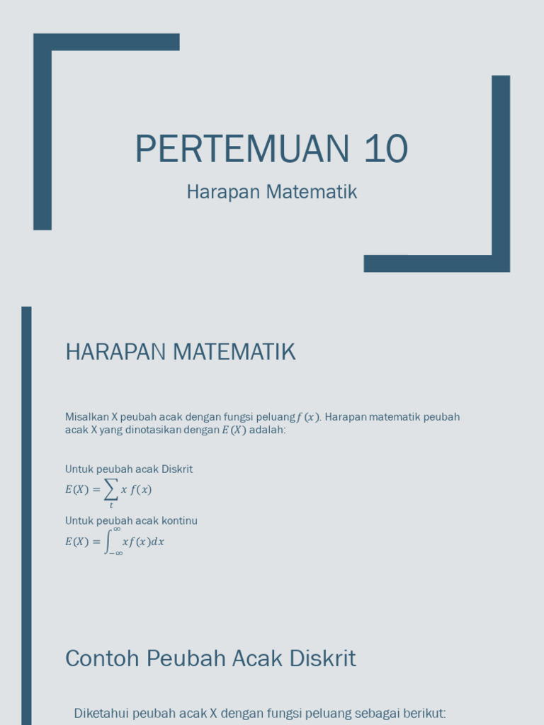 P10. Harapan Matematik-1 | PDF