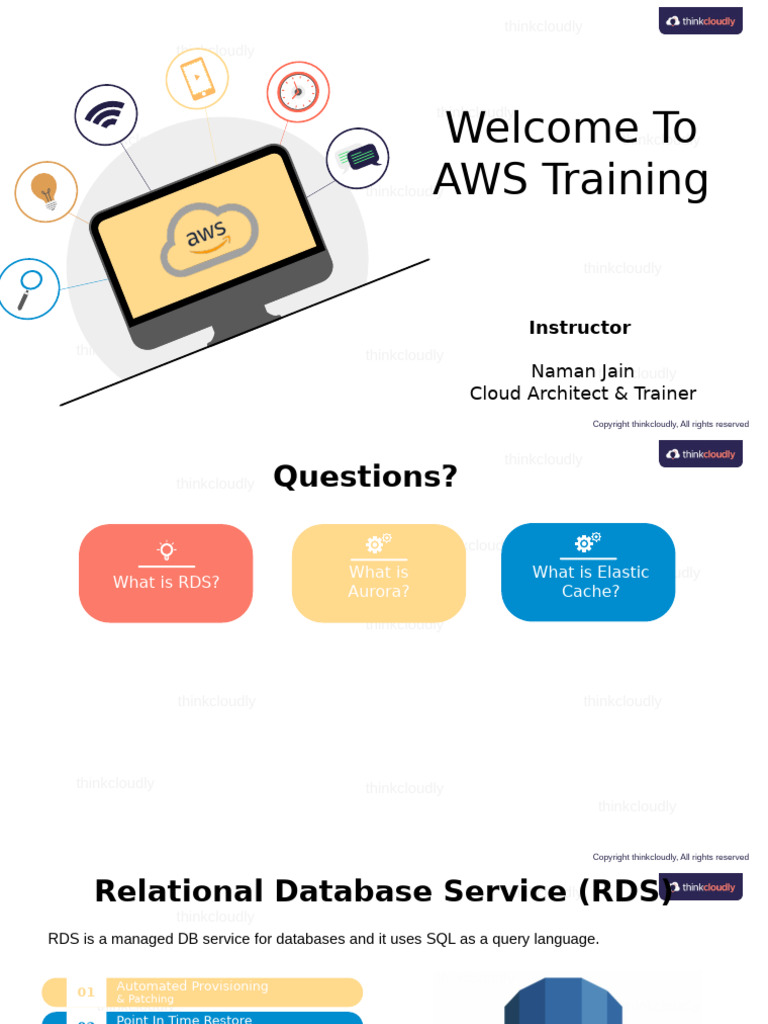 Welcome To AWS Training: Thinkcloudly Thinkcloudly | PDF | Data | Computing