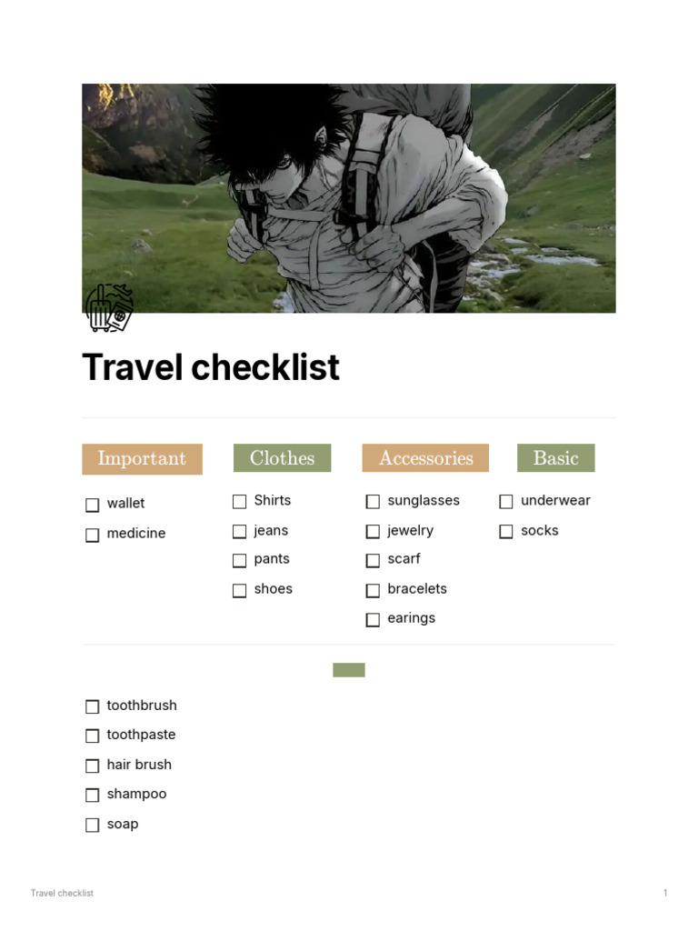 Travel Checklist 3 | PDF