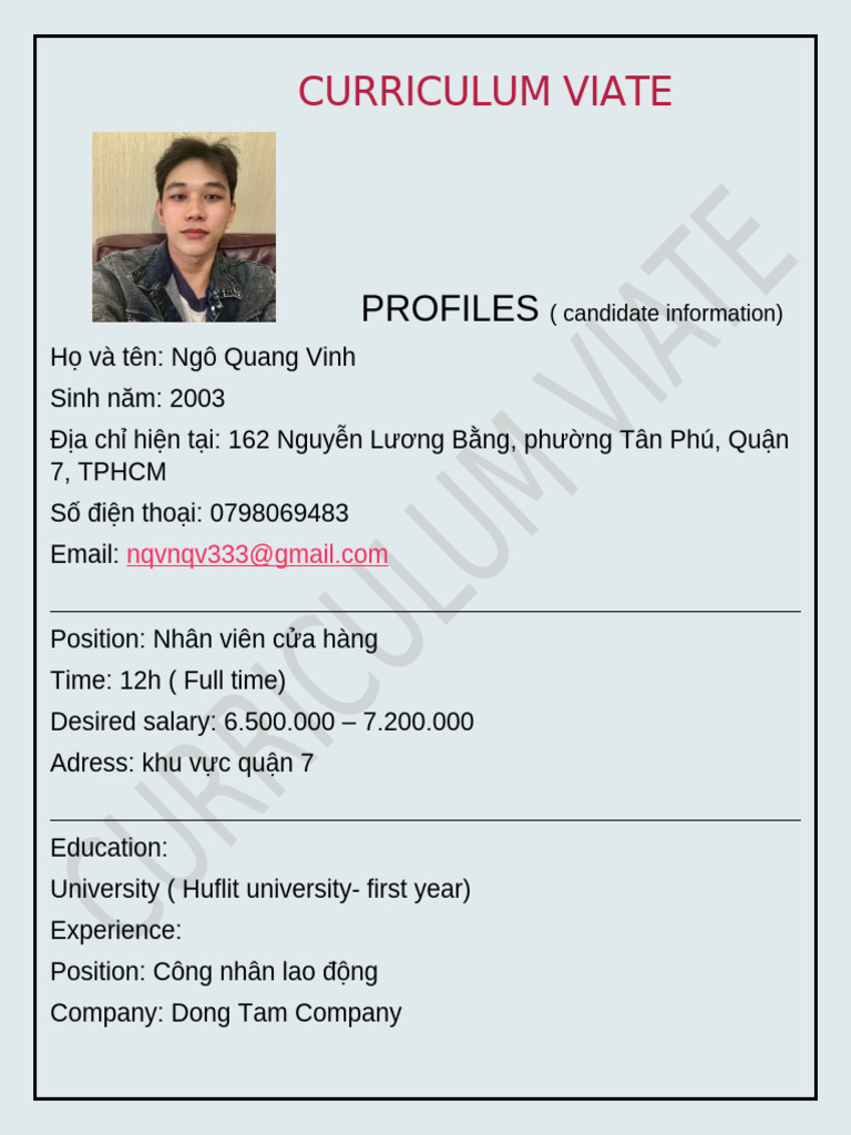 Curriculum Viate | PDF