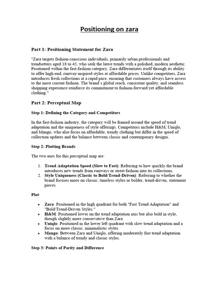 Positioning On Zara | PDF | Clothing | Fashion