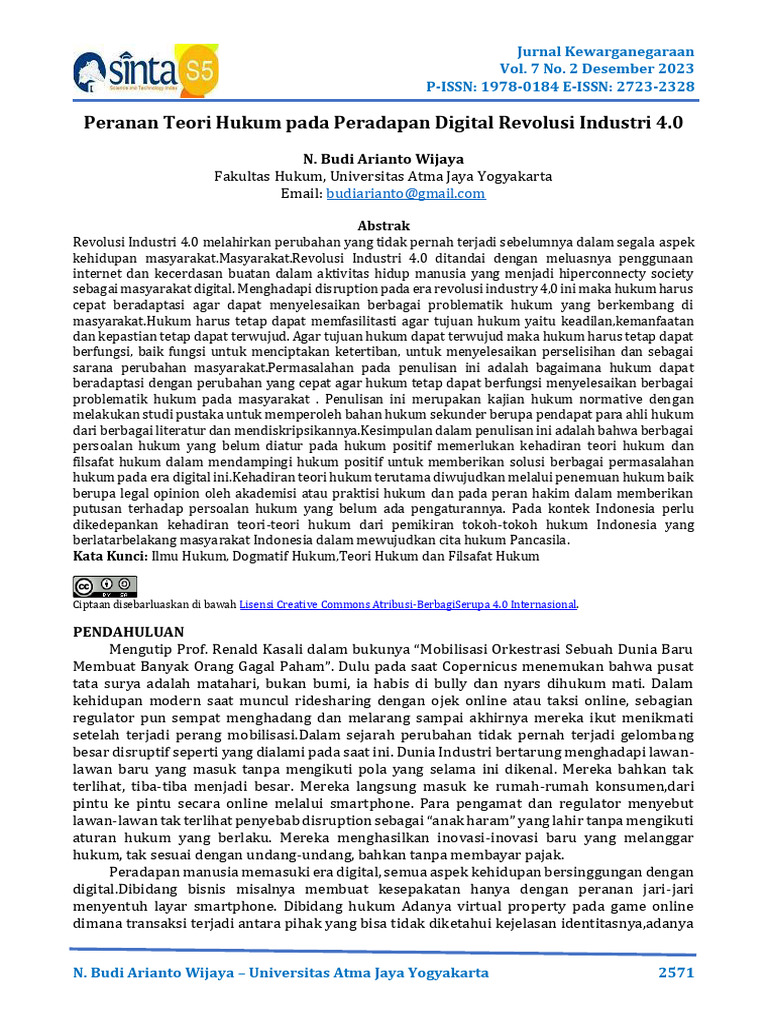 Adaptasi Hukum di Era Revolusi 4.0 | PDF | Politik