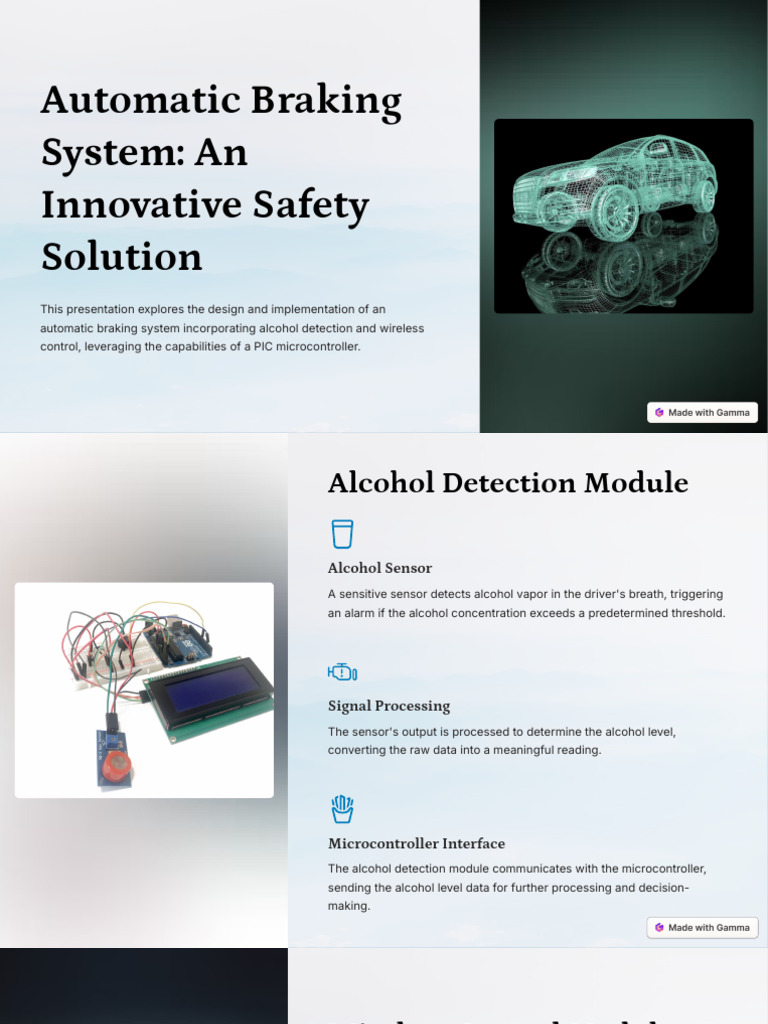Automatic Braking with Alcohol Detection | PDF | Microcontroller | Wireless