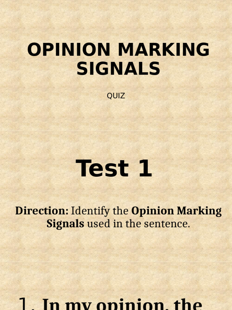 Opinion Marking Signals | PDF
