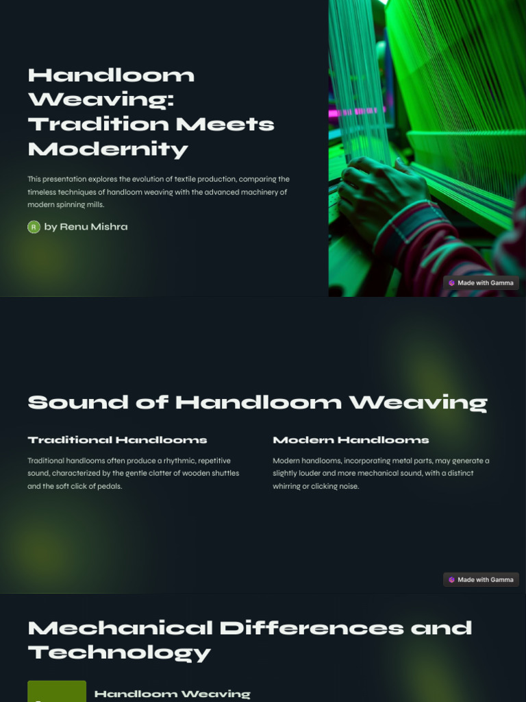 Handloom Weaving Tradition Meets Modernity | PDF