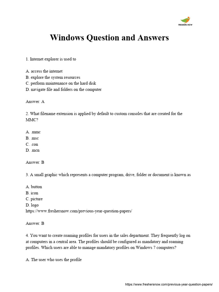 HARTRON SETC Windows Model Paper | PDF | Graphical User Interfaces | Operating System