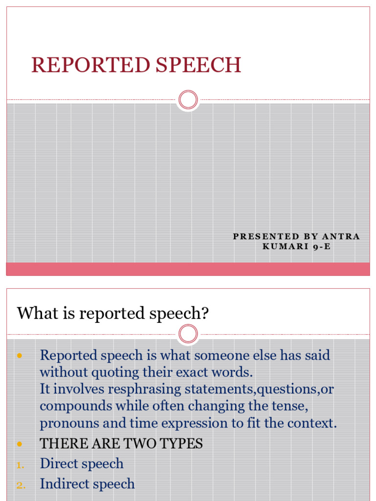 REPORTED SPEECH | PDF | Language Families | Languages