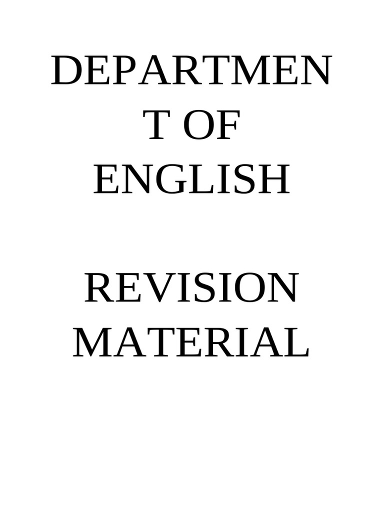 ENGLISH REVISION MATERIAL (1) | PDF | Reading Comprehension | Part Of ...