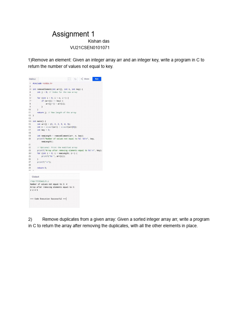C Programming Assignment Solutions | PDF
