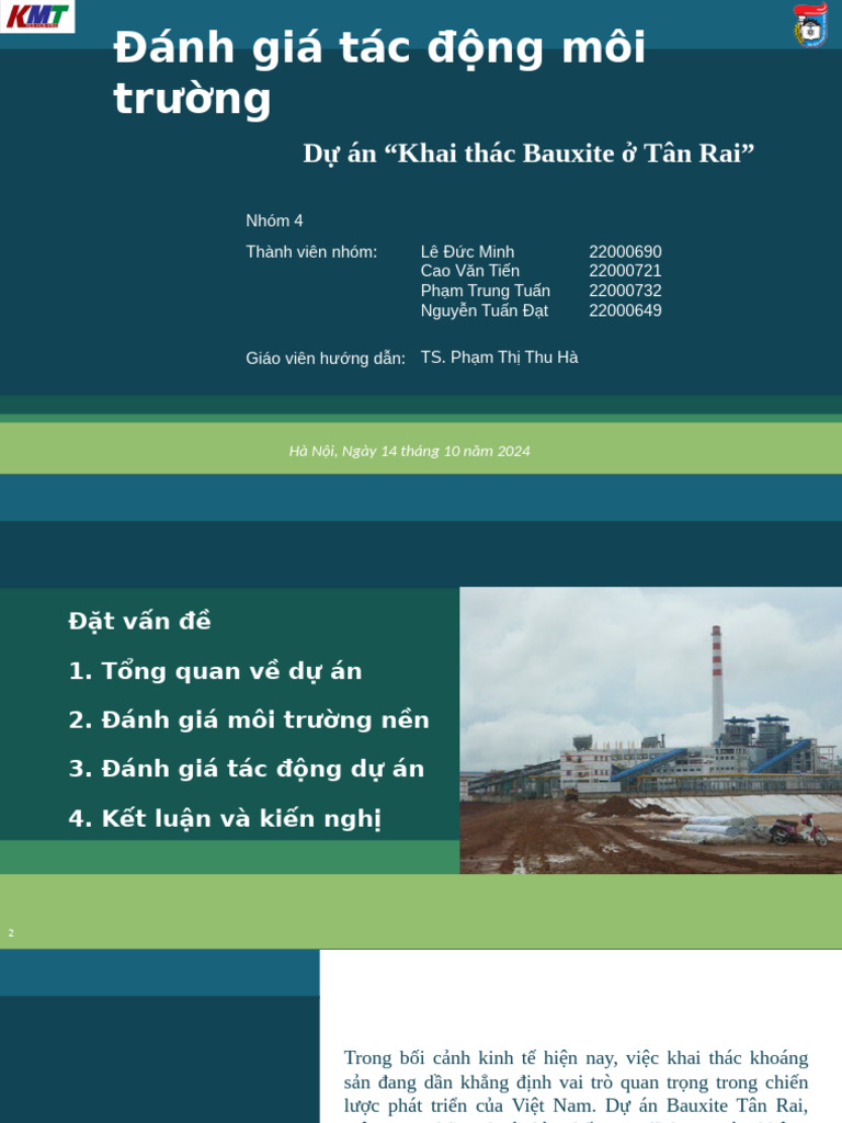 Đánh Giá Tác Đ NG Môi Trư NG: D Án "Khai Thác Bauxite Tân Rai" | PDF