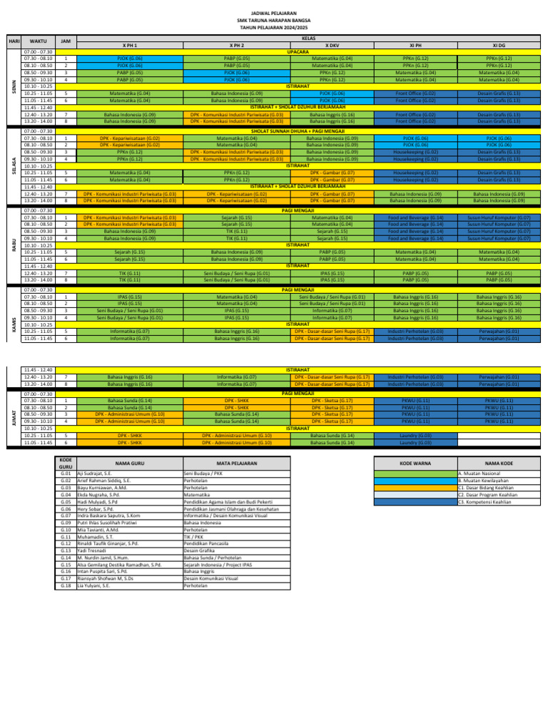 6b. Jadwal Pelajaran 2024-2025 | PDF
