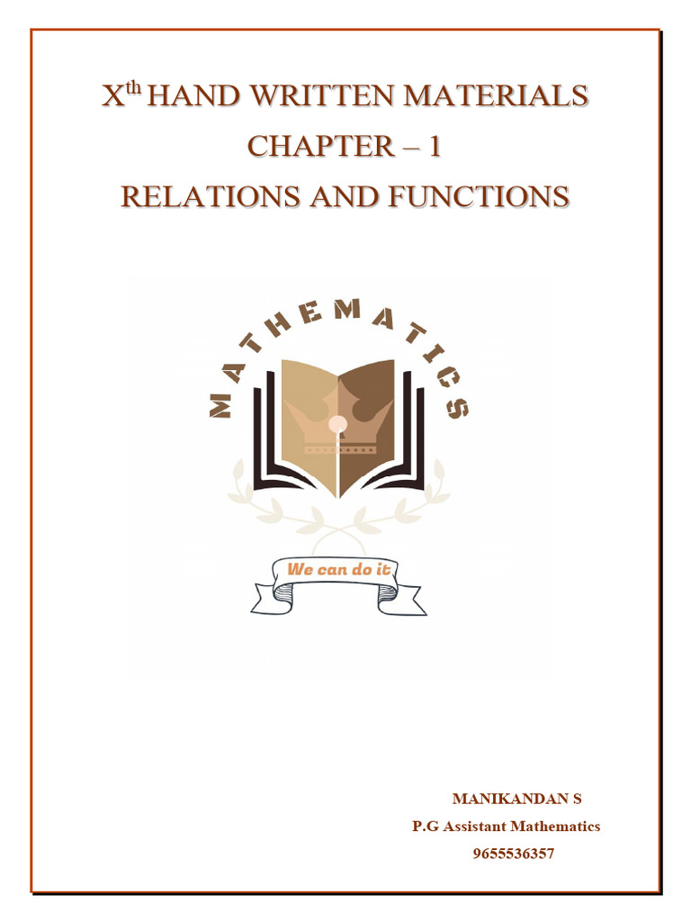 10th Chap - 1 Hand Written (Manikandan) | PDF