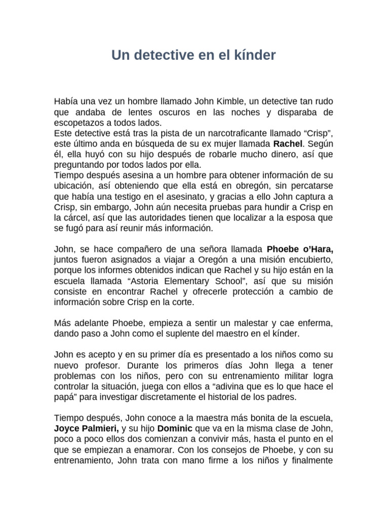 Un detective en el kínder | PDF
