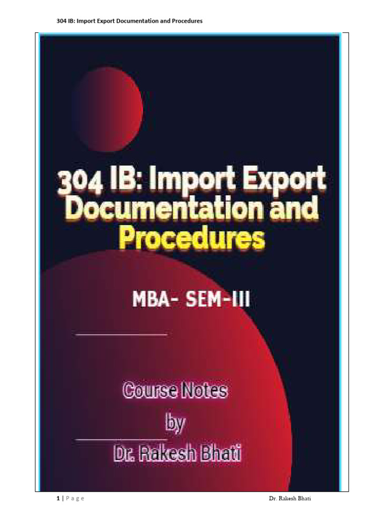 683302922-Import-Export-Documentation-and-Procedures | PDF | Market ... 683302922-Import-Export-Documentation-and-Procedures | PDF | Market ...