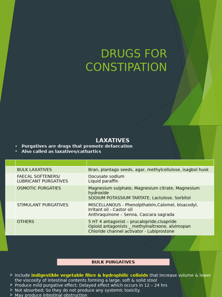 Bdrugs for constipation | PDF | Gastroenterology | Constipation