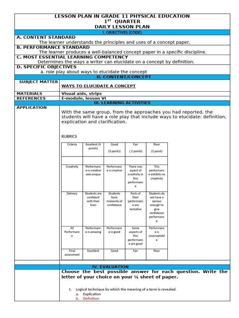LP Eapp Ways To Elucidate The Concept Continuation | PDF | Concept | Lesson Plan