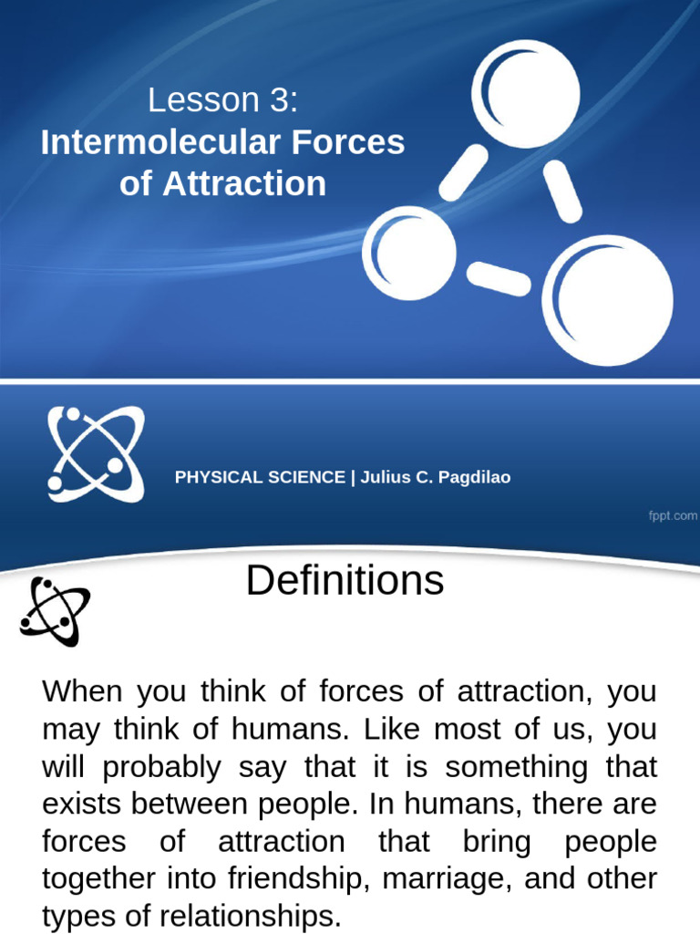 Lesson 3:: Intermolecular Forces of Attraction | PDF | Intermolecular ...