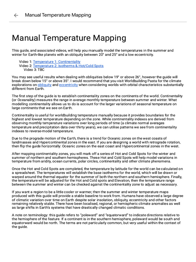 Manual Temperature Mapping | PDF | Equator | Oceanic Climate