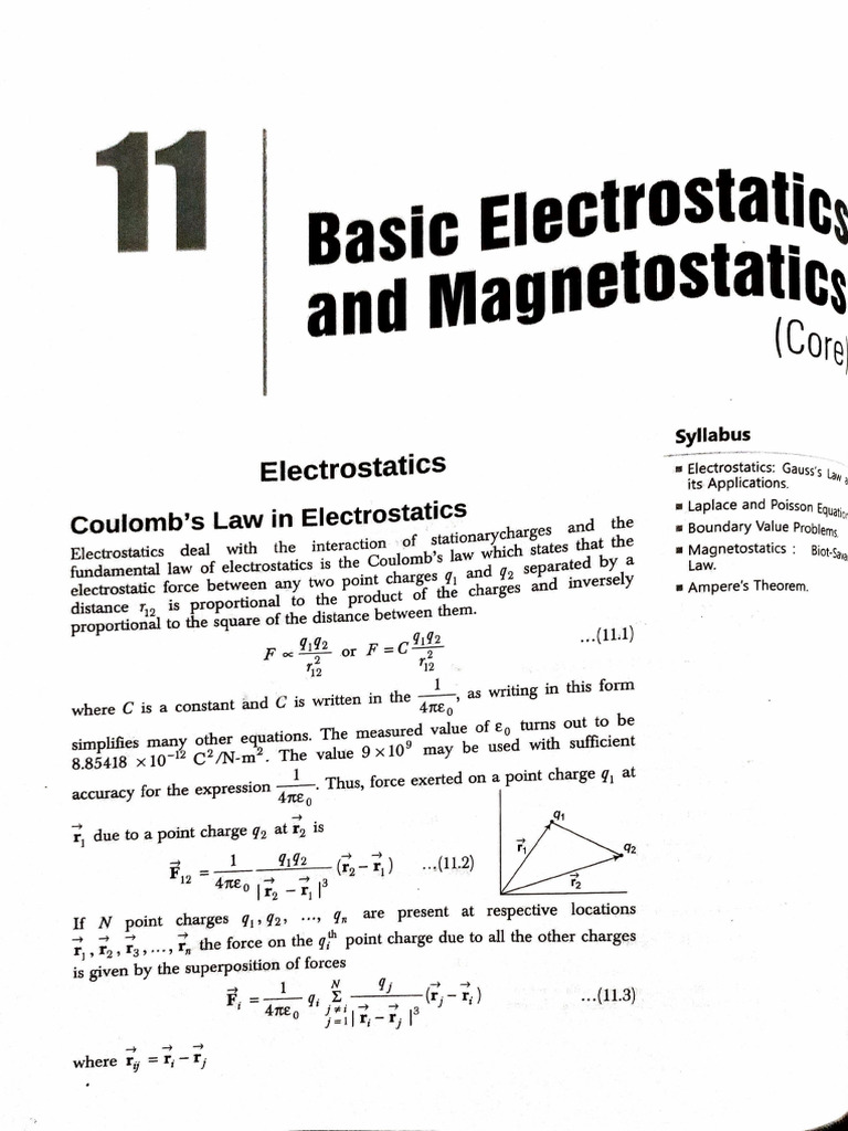 Basic Electrostatics And Magnetostatics | PDF