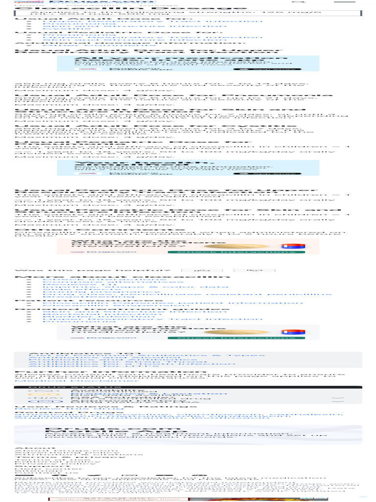 Cloxacillin Dosage Guide + Max Dose, Adjustments | PDF | Urinary Tract ...