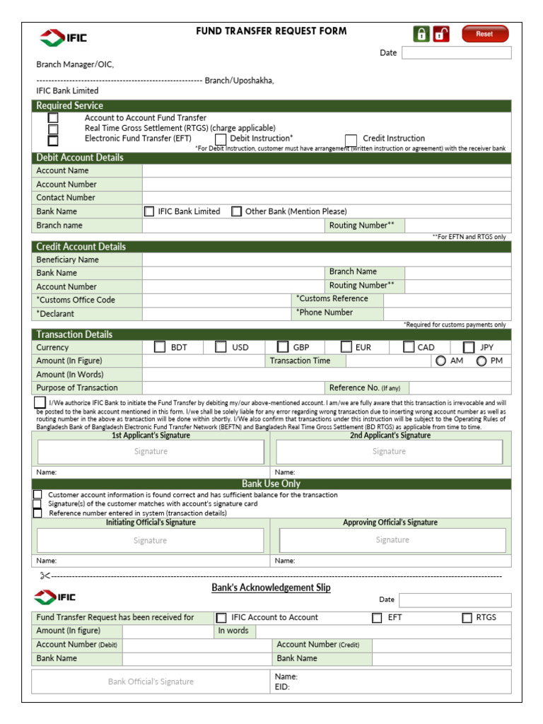 Fund Transfer Request Form E-Form | PDF | Debit Card | Banks