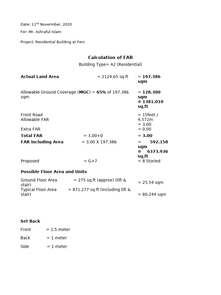 FAR Calculation | PDF