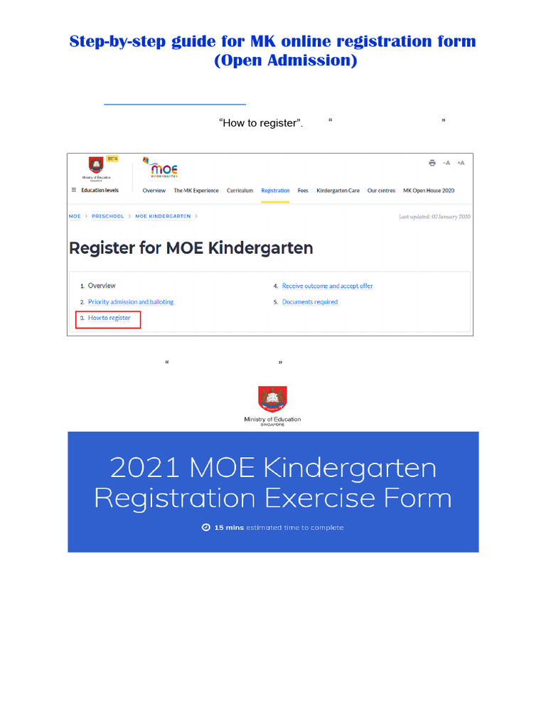 Step by Step Guide To The MK Online Registration Form OA | PDF | Social ...