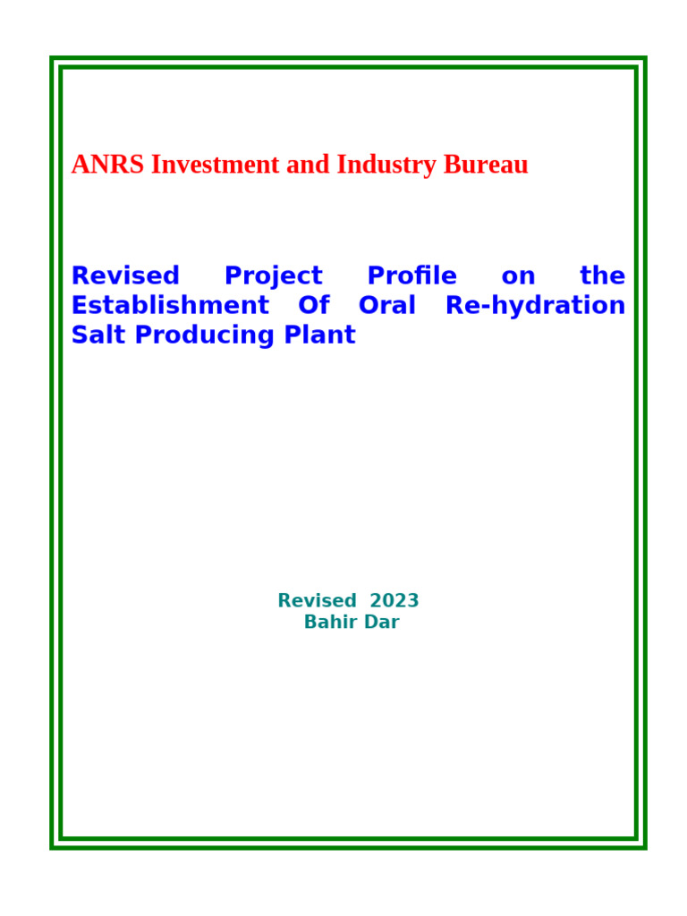1. Revised ORS Making Plant | PDF | Net Present Value | Expense