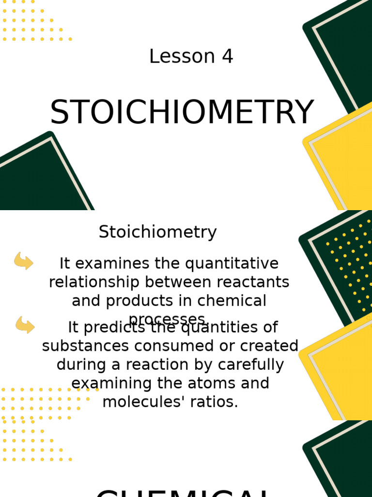 Gen Chem 1 Lesson 4 | PDF | Mole (Unit) | Stoichiometry